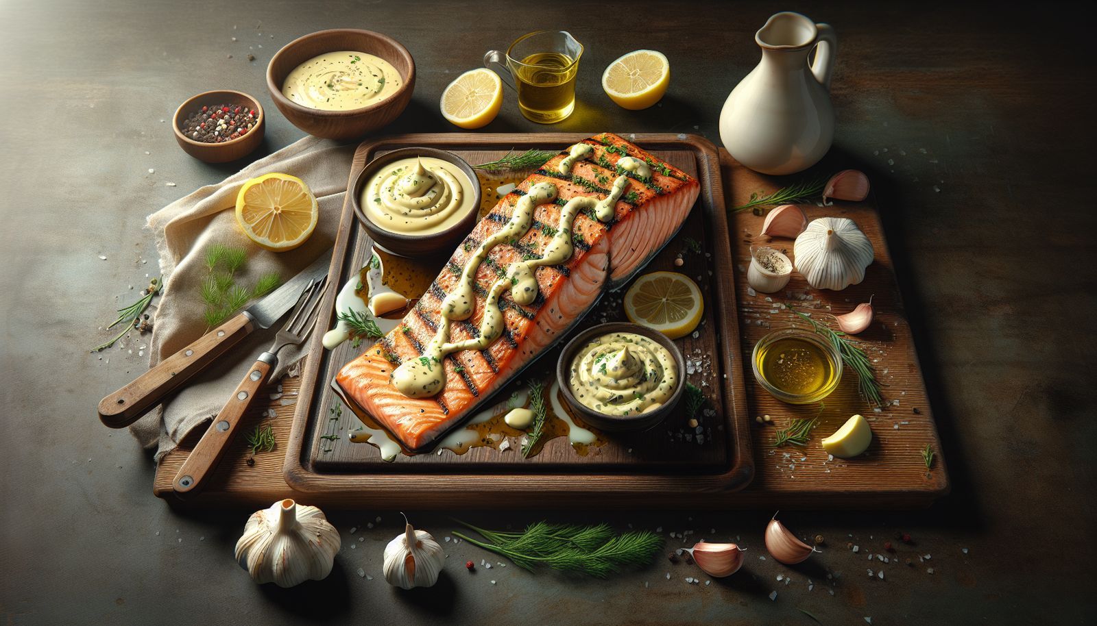 Algorithmic Aioli Grilled Salmon