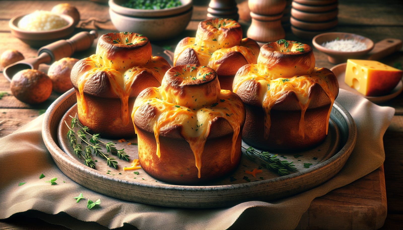 AI-Calibrated Cheddar Herb Popovers