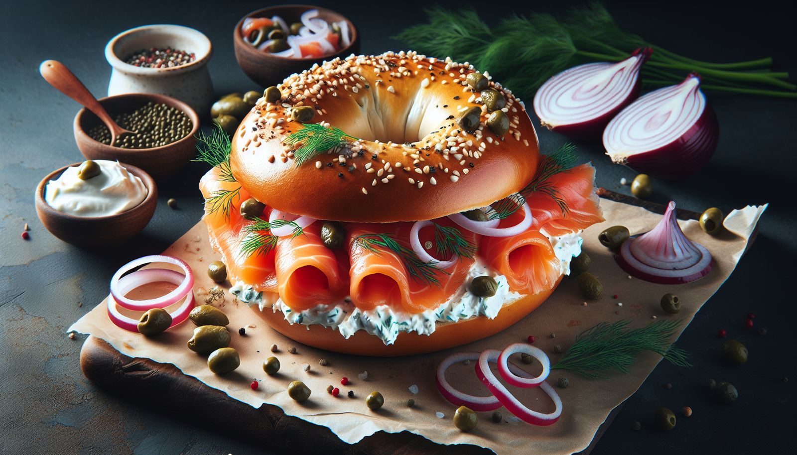 Heuristic Hot Smoked Salmon Bagel